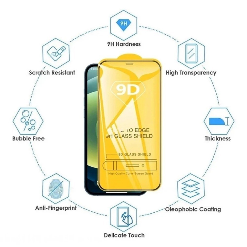 Chất Lượng Cao 9D HD Màn Hình Điện Thoại Kính Cường Lực Flim Cho iPhone ...