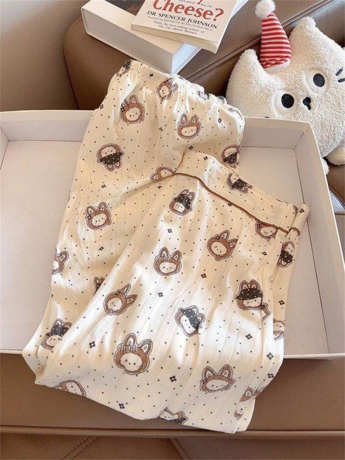 Bộ Đồ Ngủ Mèo Con Chấm Đen Cho Nữ - Cardigan Tay Dài, Phù Hợp Mùa Xuân ...