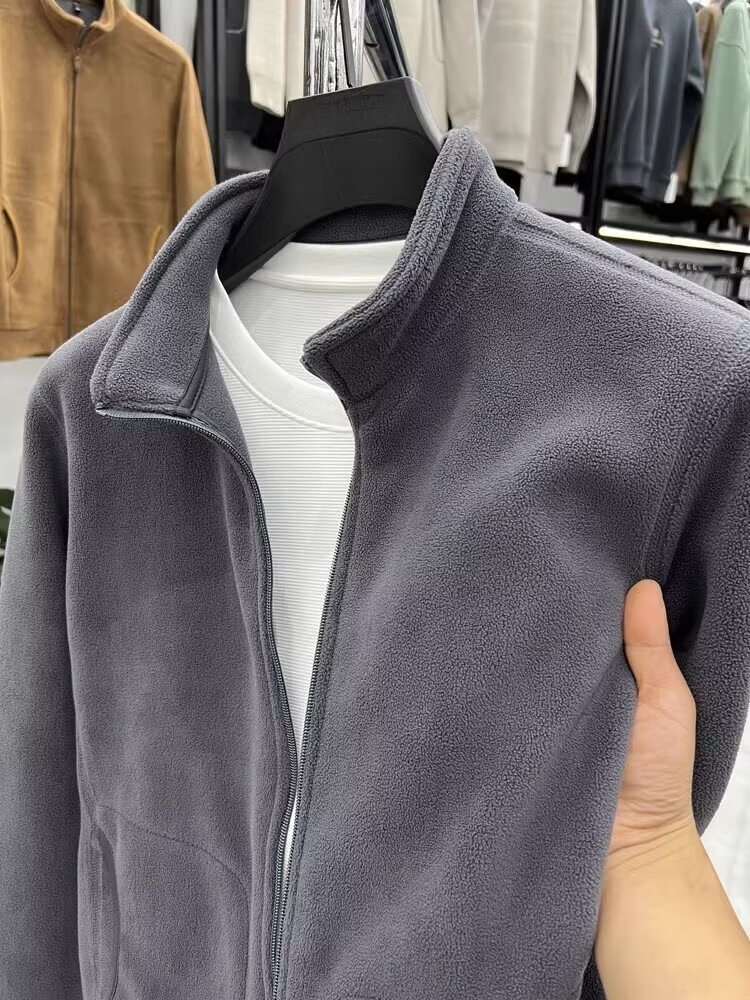 Mùa Thu Đông Nam Đứng Cổ Dây Kéo Cardigan Dày Áo Giữ Ấm | Shopee Việt Nam