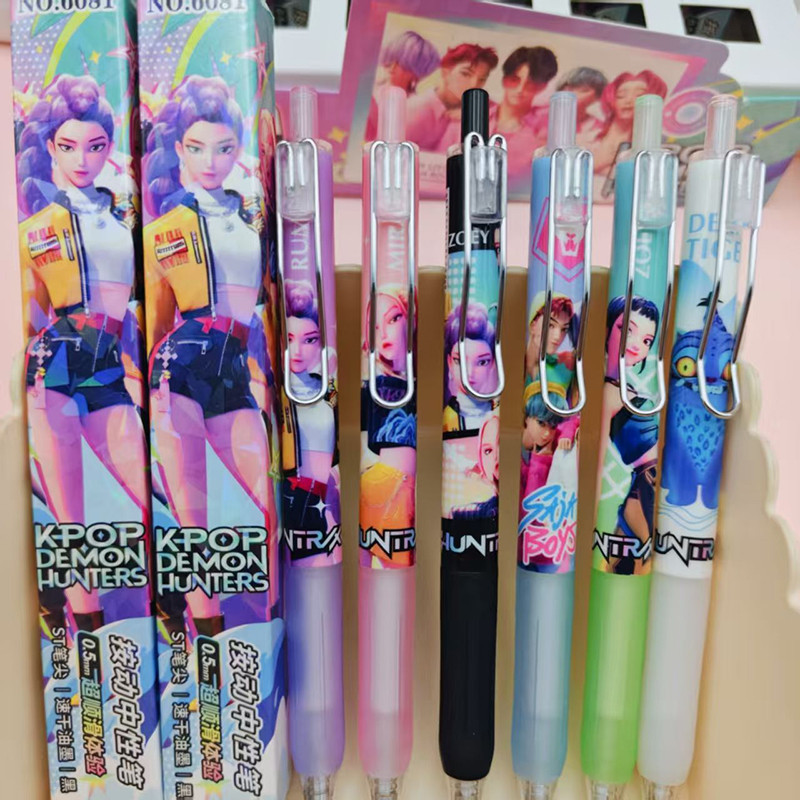 K-Pop Huntrix Design Click Pen Nhân vật ngẫu nhiên Bút Gel Dụng cụ viết ...