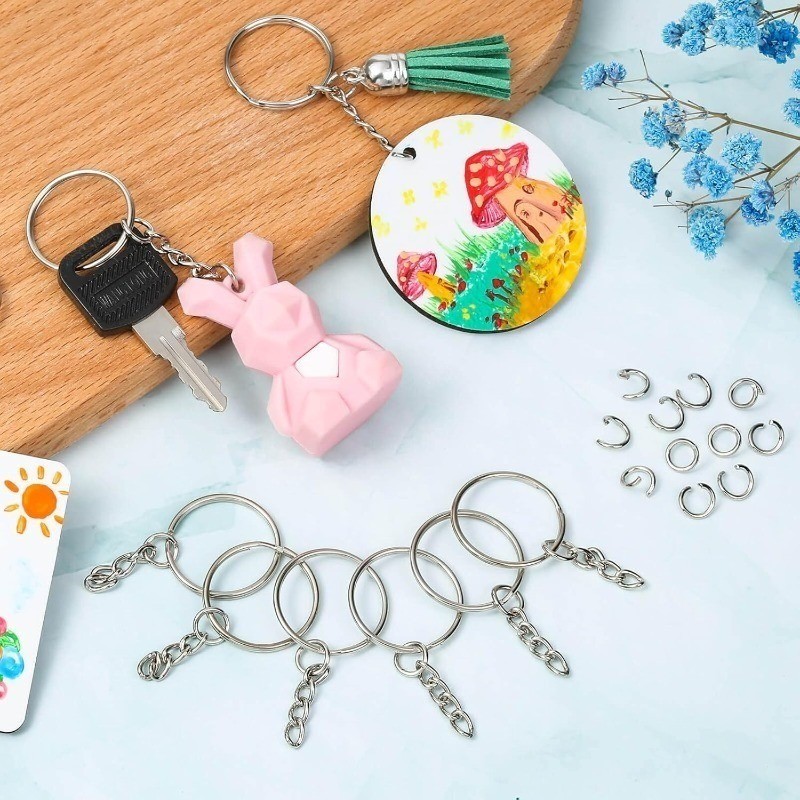 50 / 100 Cái DIY Split Blank Keyrings - Mặt dây chuyền móc khóa được ...