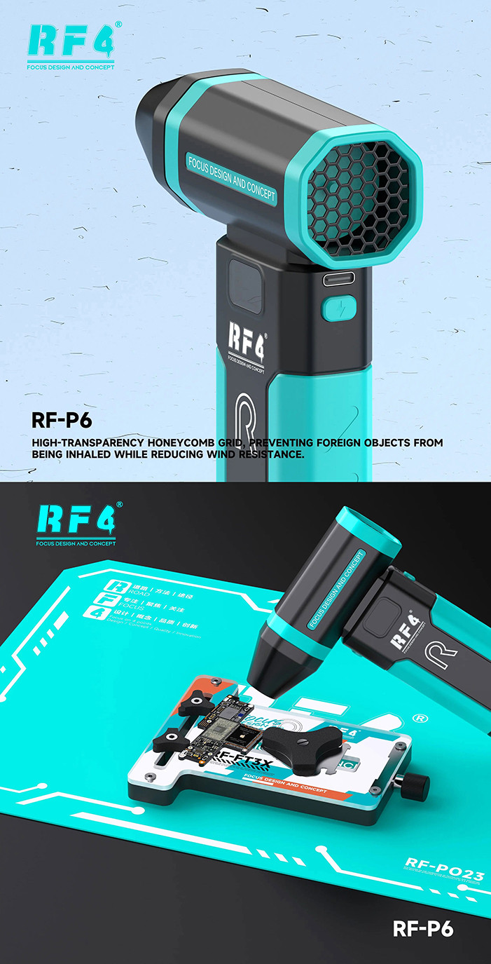 Máy thổi khí di động RF4 RF-P6 5 tốc độ gió Overdrive Gear Đèn ngủ cho điện thoại Bo mạch chủ ...