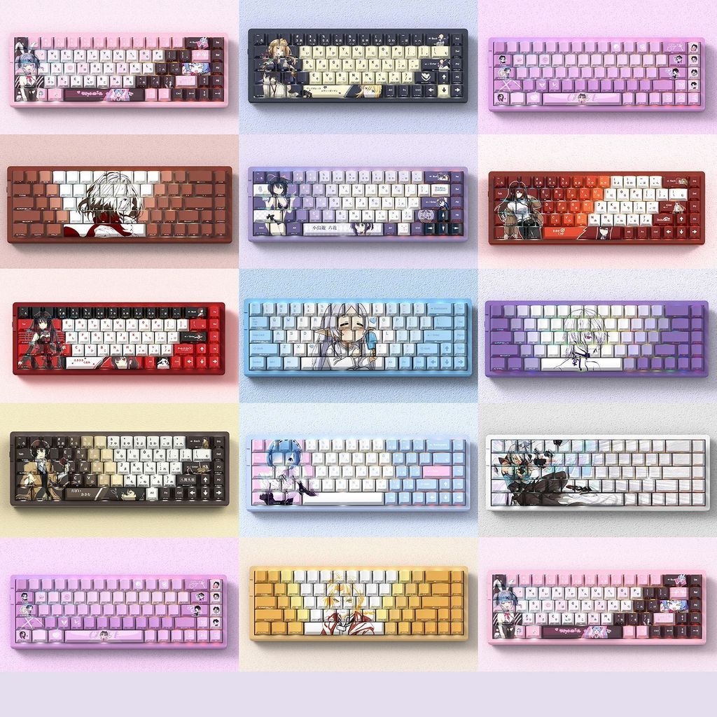 Anime Frieren Rem Mikasa 74-Key Keycaps PBT Cherry Profile Side-printed ...