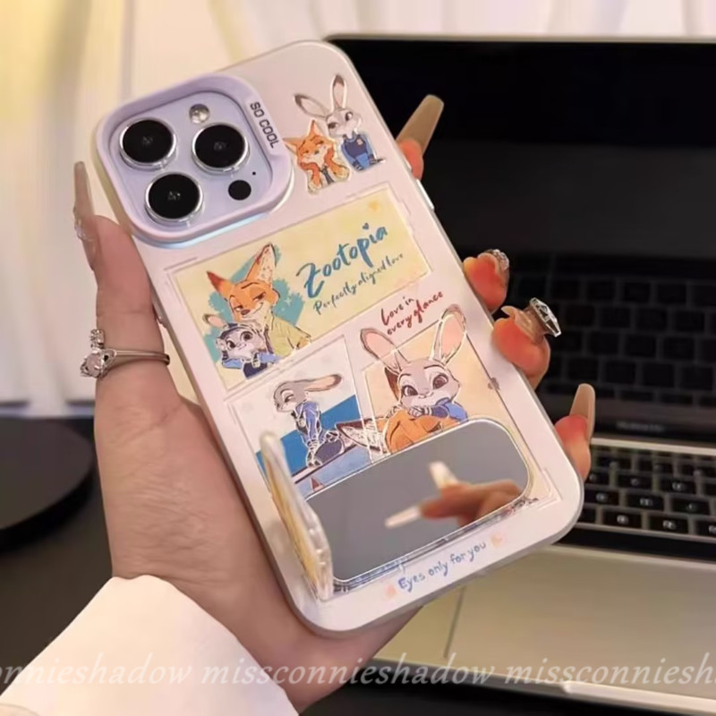 Rabbit Officer Judy Fox Nick Gương Giá Đỡ Tương Thích Cho IPhone 11 16 ...