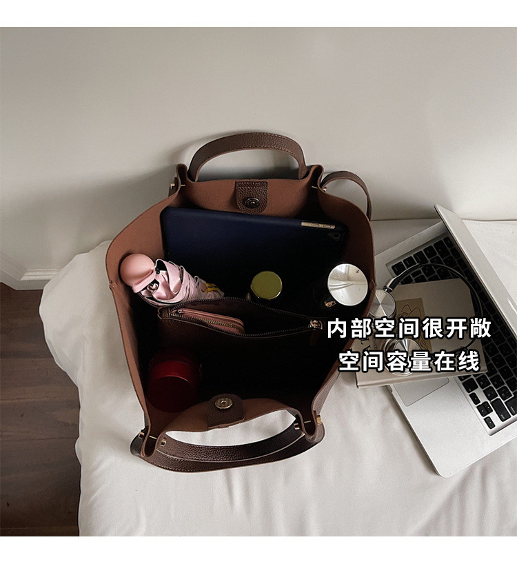 JASMIN NOIR PU Lichee Họa Tiết Túi Xách Nữ Retro Đeo Ngang Túi Xô ...