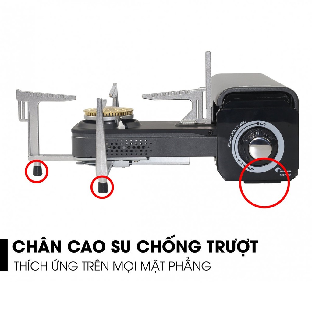 Bếp gas dã ngoại gấp gọn Maxsun MS-100, Công Suất 2200W ,Đầu đốt bằng ...