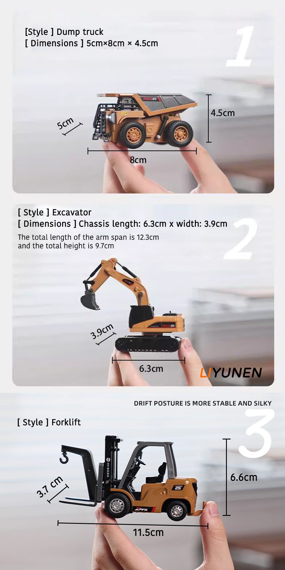 1 / 64 Full Quy Mô Xe Nâng RC Hợp Kim Xe Máy Xúc Mini Dump Xe Tải Kỹ Thuật Mô Hình Xe 2.4G Điện ...