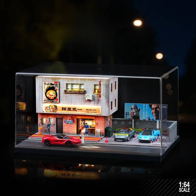 Mô Phỏng 1 / 64 Cửa Hàng Ramen Nhật Bản Cảnh Ô Tô Mô Hình Bãi Đậu Xe Vi ...