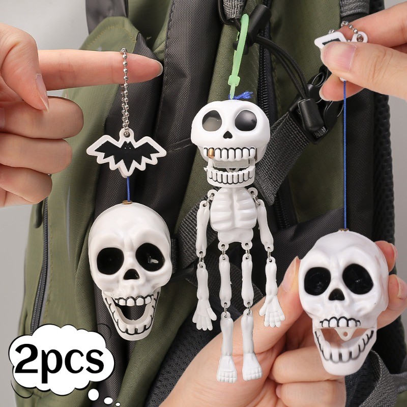 [Đến 3-5 ngày] Móc khóa bộ xương có thể thu vào tự động | Halloween ...