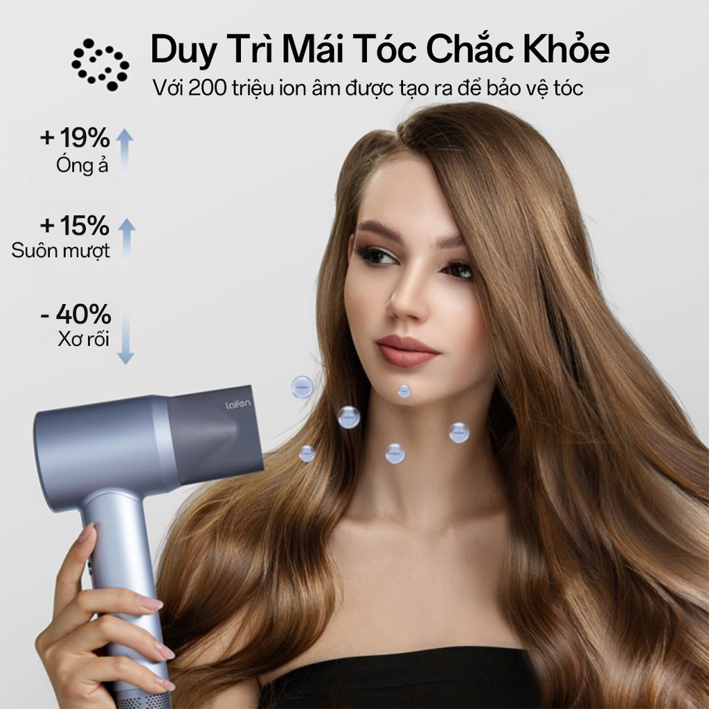 Máy sấy tóc ion âm Laifen Swift Premium Vàng Hồng | Điều khiển nhiệt độ ...