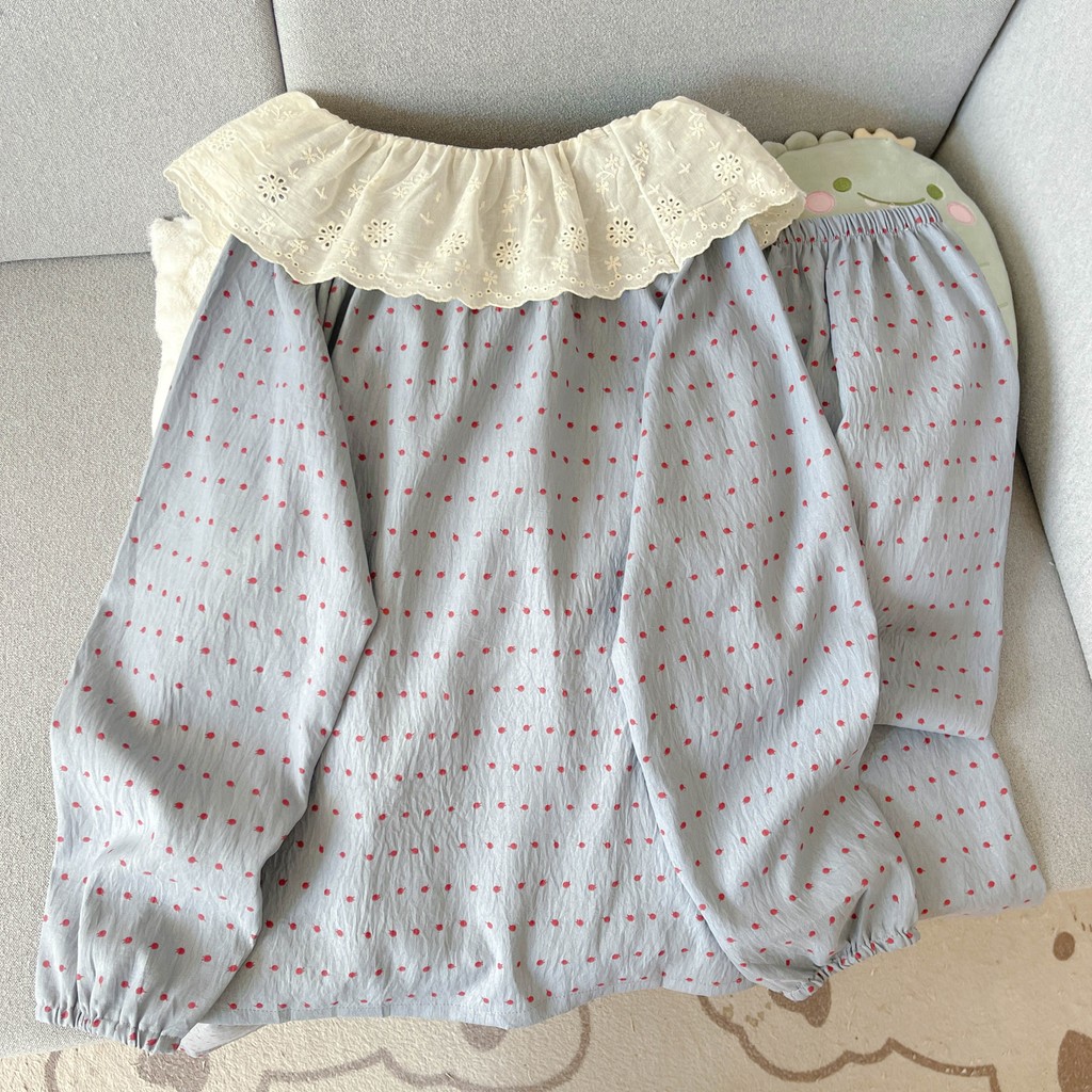 Đồ ngủ nữ hoạ tiết dễ thương đồ bộ mặc nhà Bộ đồ ngủ Học sinh thiếu nữ ...