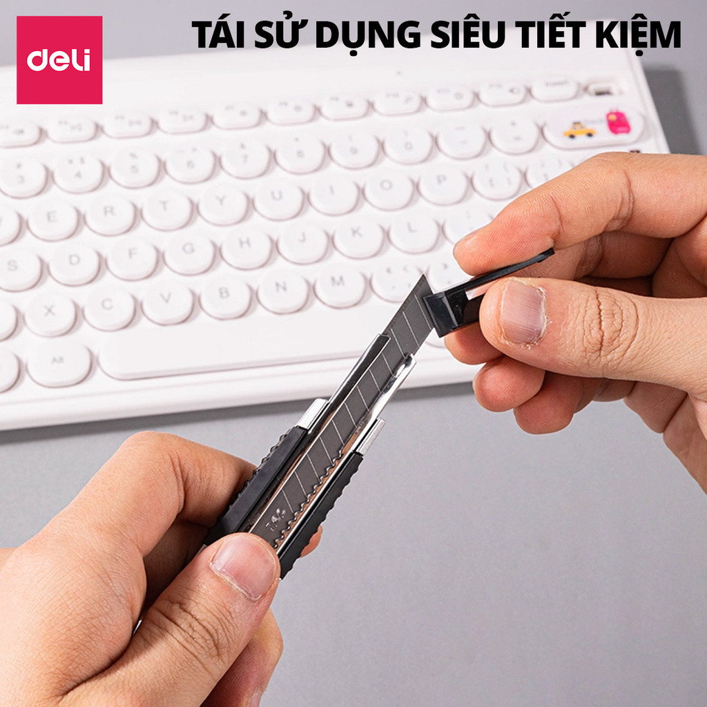 Hộp 10 Lưỡi dao rọc giấy size lớn nhỏ Deli Cao Cấp Chất Liệu Thép Hợp ...