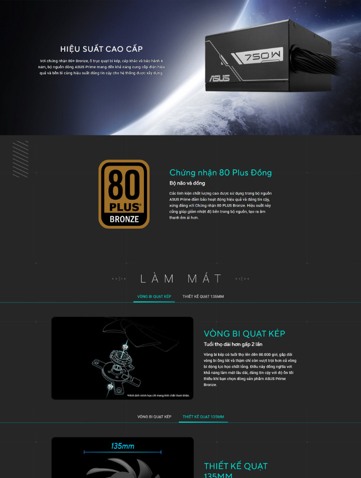 [CHÍNH HÃNG] Nguồn máy tính ASUS Prime 750B 750W - 80 Plus Bronze - Non ...