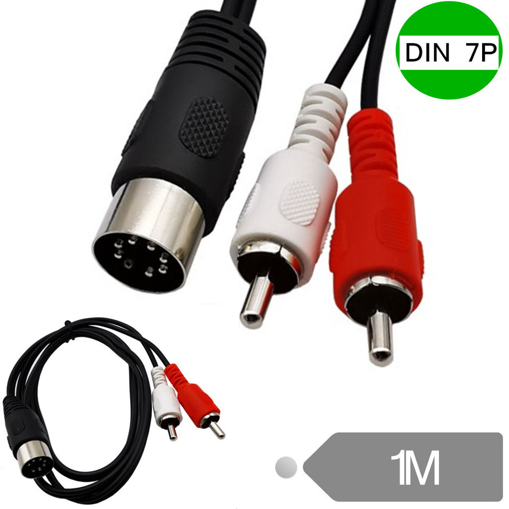 DIN nam 7Pin nam đến 2RCA Sen nam Thiết bị âm thanh cổ điển Cáp chuyển ...