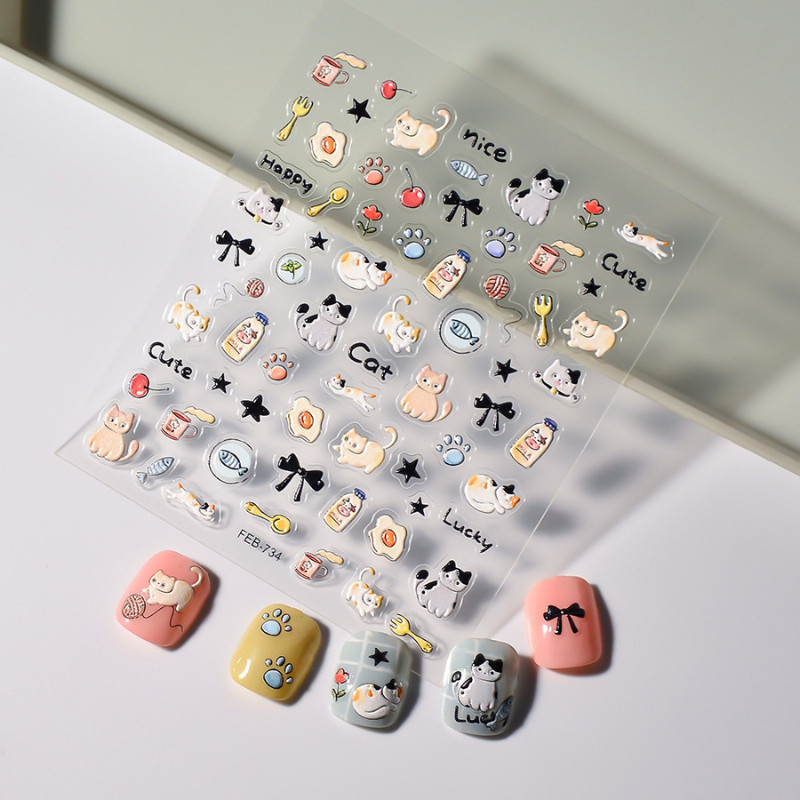 Sticker dán mini STI107 dập nổi, trang trí móng tay, ốp, laptop decor ...