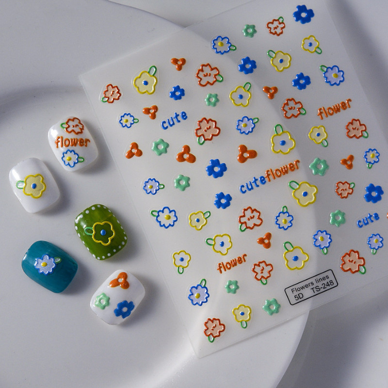 Sticker dán mini STI107 dập nổi, trang trí móng tay, ốp, laptop decor ...