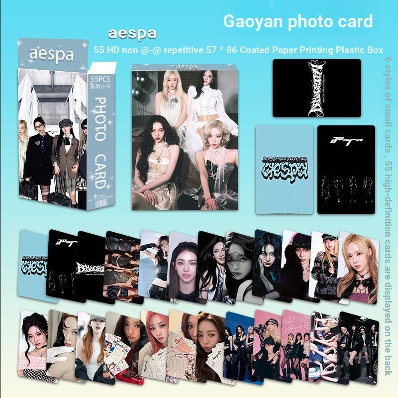 Aespa Photocards 55 Miếng Đóng Hộp Tuần Hòa Nhạc Ngoại Vi Album Ảnh Liu Jimin Kim Min Ting LOMO ...