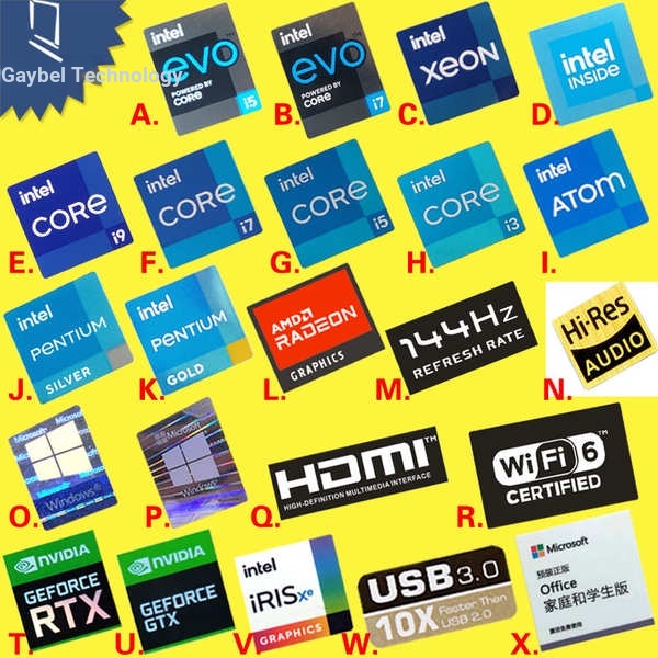 [cpu Sticker] miếng dán cpu thế hệ thứ 11 i9 i7 i5 i3 hdmi pentium ...