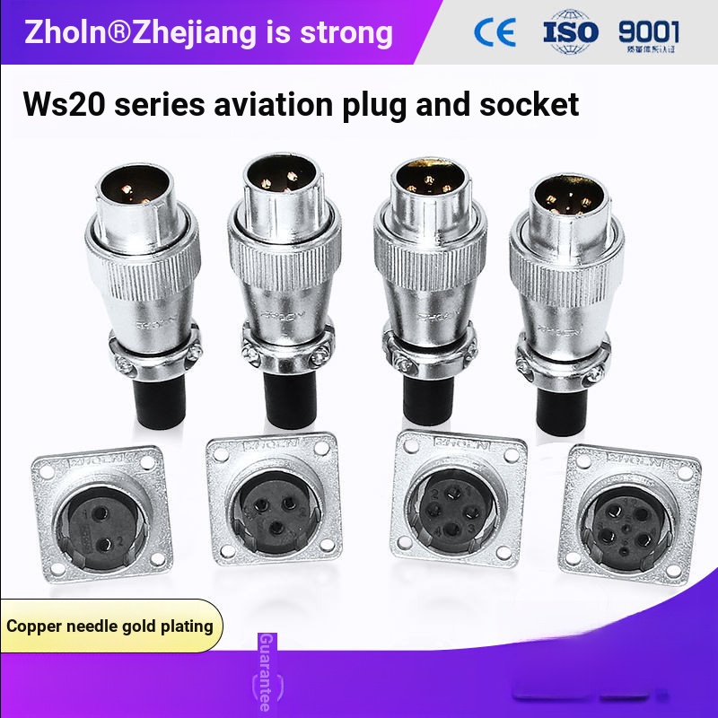 Ổ cắm hàng không WS20-2-3-4-5-6-7P 9 chân 12 lõi ngược TQ / KZ Đầu nối điện Đế vuông | Shopee ...