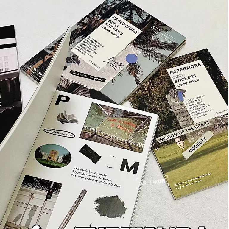 Ohaya Ins sunset scenery sticker book diy journal phone case gift ...