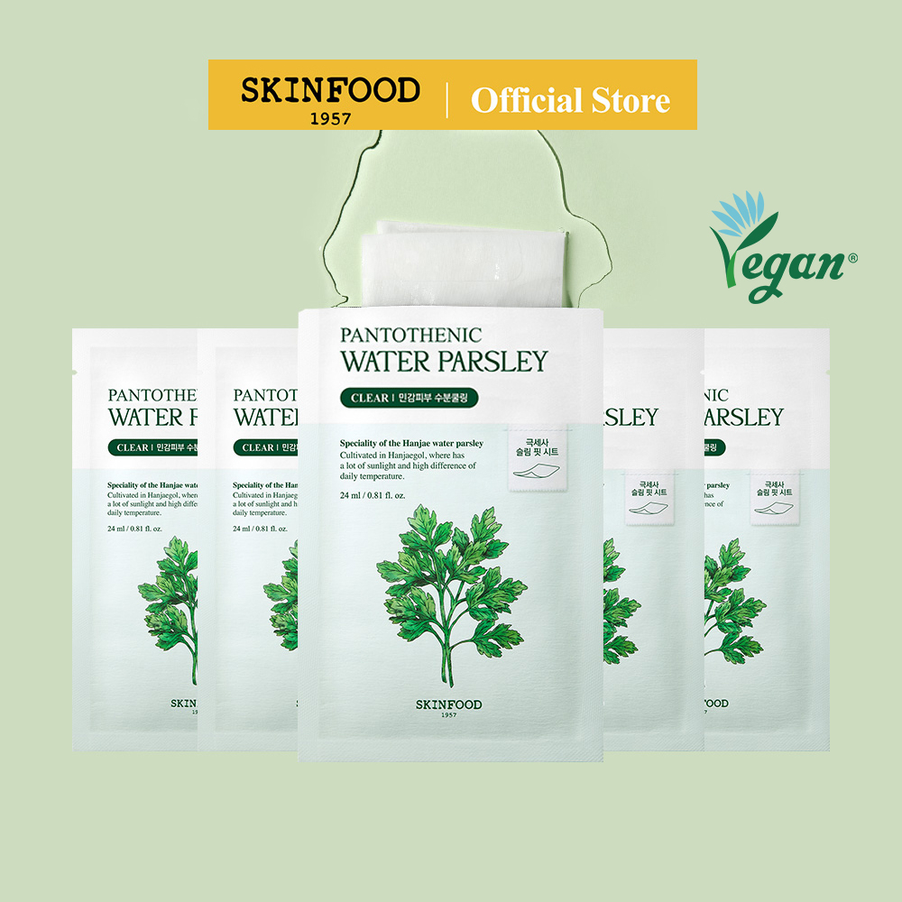 [SKINFOOD Official] 10 miếng mặt nạ rau mùi tây nước B5 làm dịu da và ...