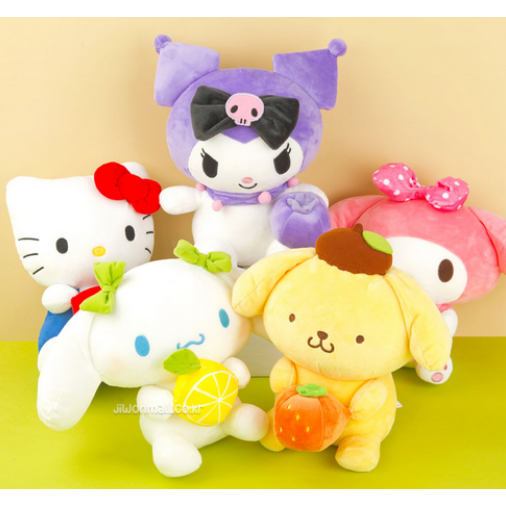 Sanrio authentic 25cm-28cm fruit kuromi cinnamoroll pompom purin hello kitty my melody stuffed ...