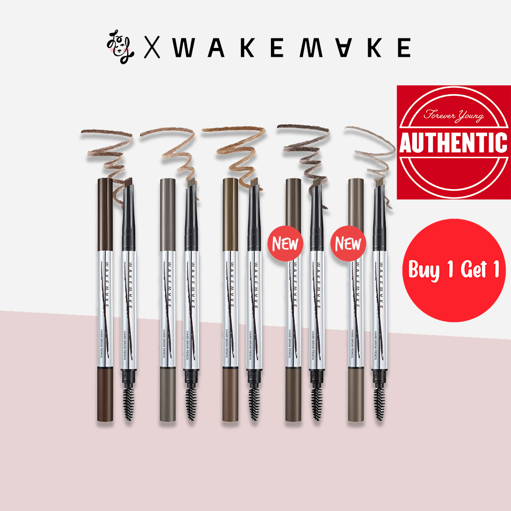 WAKEMAKE 1+1 Natural Hard Brow Pencil 0.1g 1+1SPECIAL GIFT Set (5 Colors) | Shopee Việt Nam