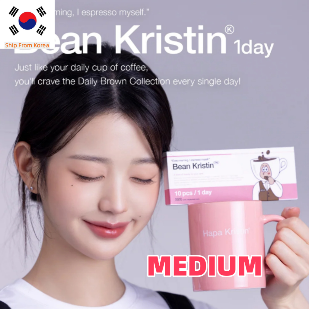 Hapa Kristin Bean Kristin 1Day - Ống kính áp tròng 10P màu nâu vừa, ống ...