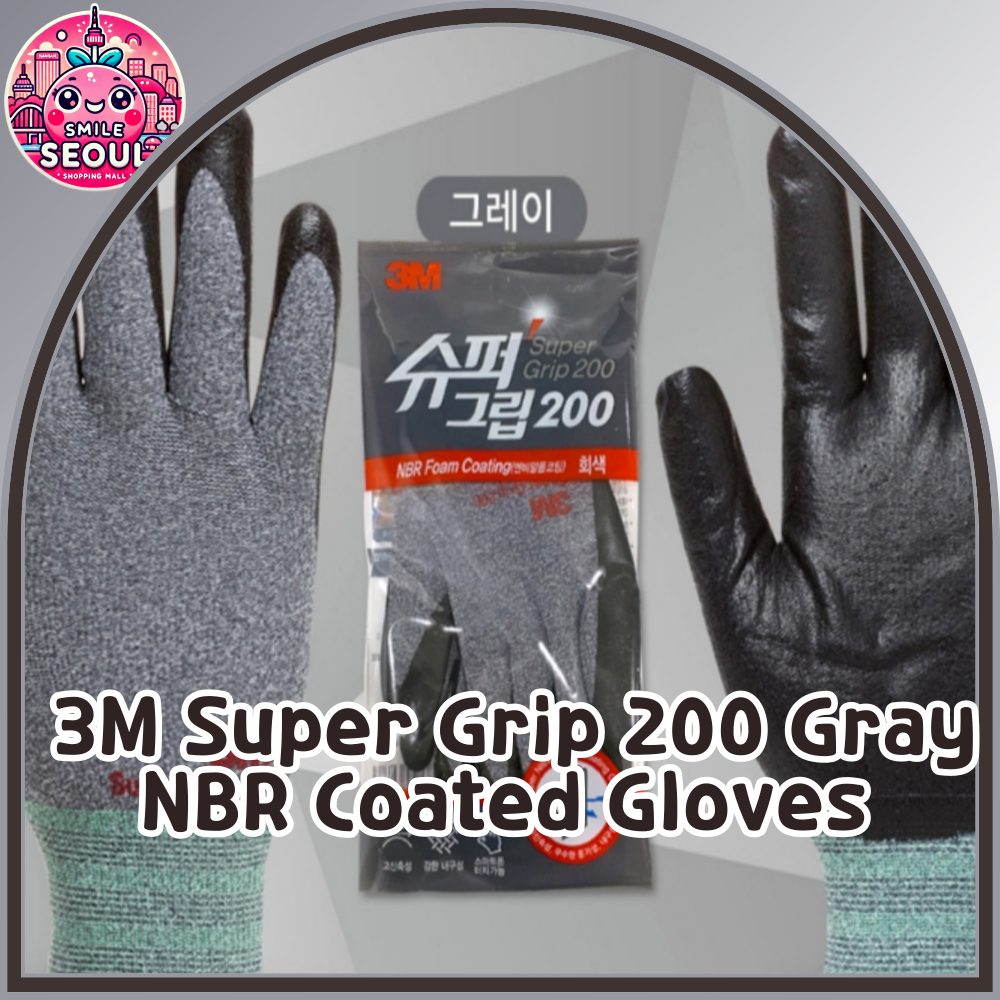 [Smile Seoul] Găng tay phủ NBR 3M Super Grip 200 màu xám, hàn, cách nhiệt, chống tĩnh điện, Hàn ...