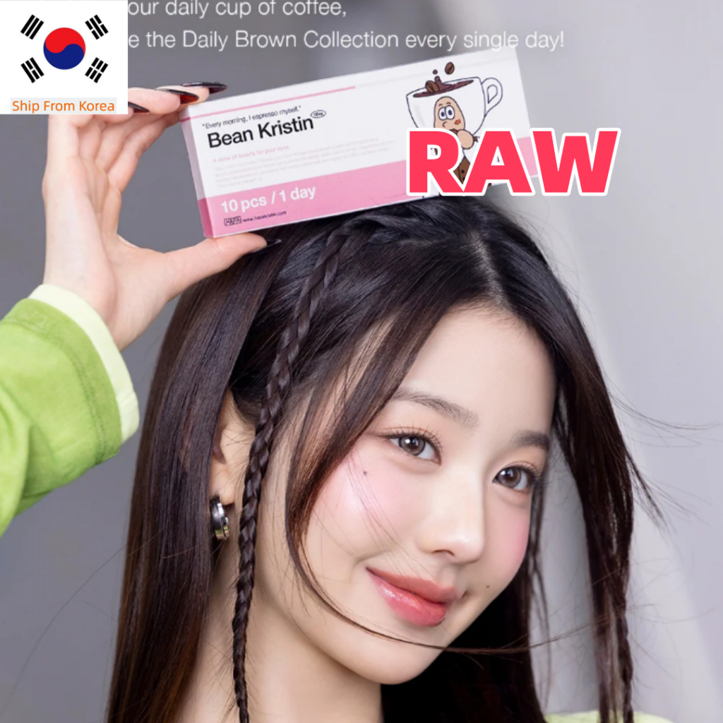 Hapa Kristin Bean Kristin 1Day - Ống kính tiếp xúc 10P màu nâu thô, ống ...
