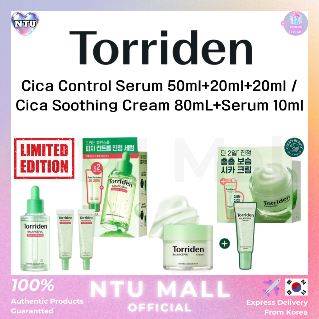 [Torriden] Serum kiểm soát Cica MỚI 50ml + 20ml + 20ml / Kem làm dịu ...