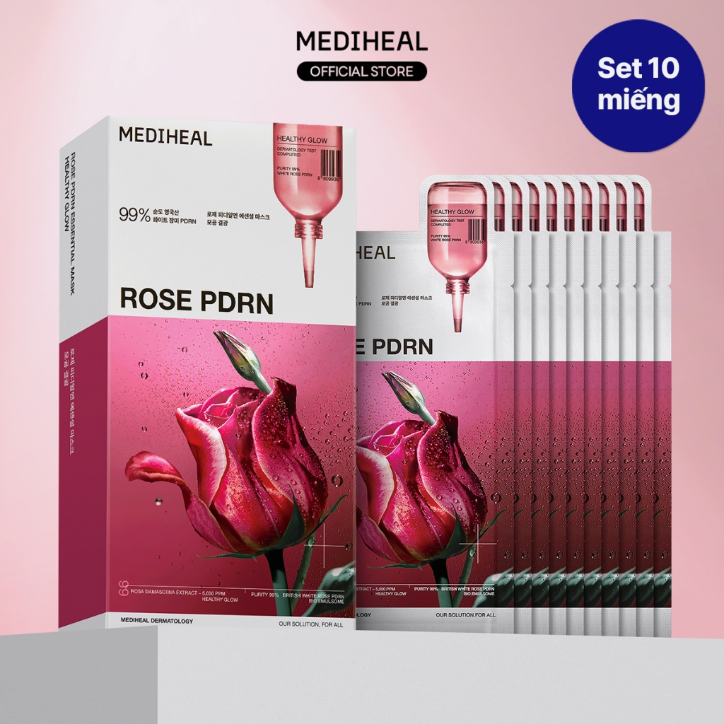 Gói mặt nạ thiết yếu ROSE PDRN CHÍNH THỨC MEDIHEAL (10ea) | Shopee Việt Nam