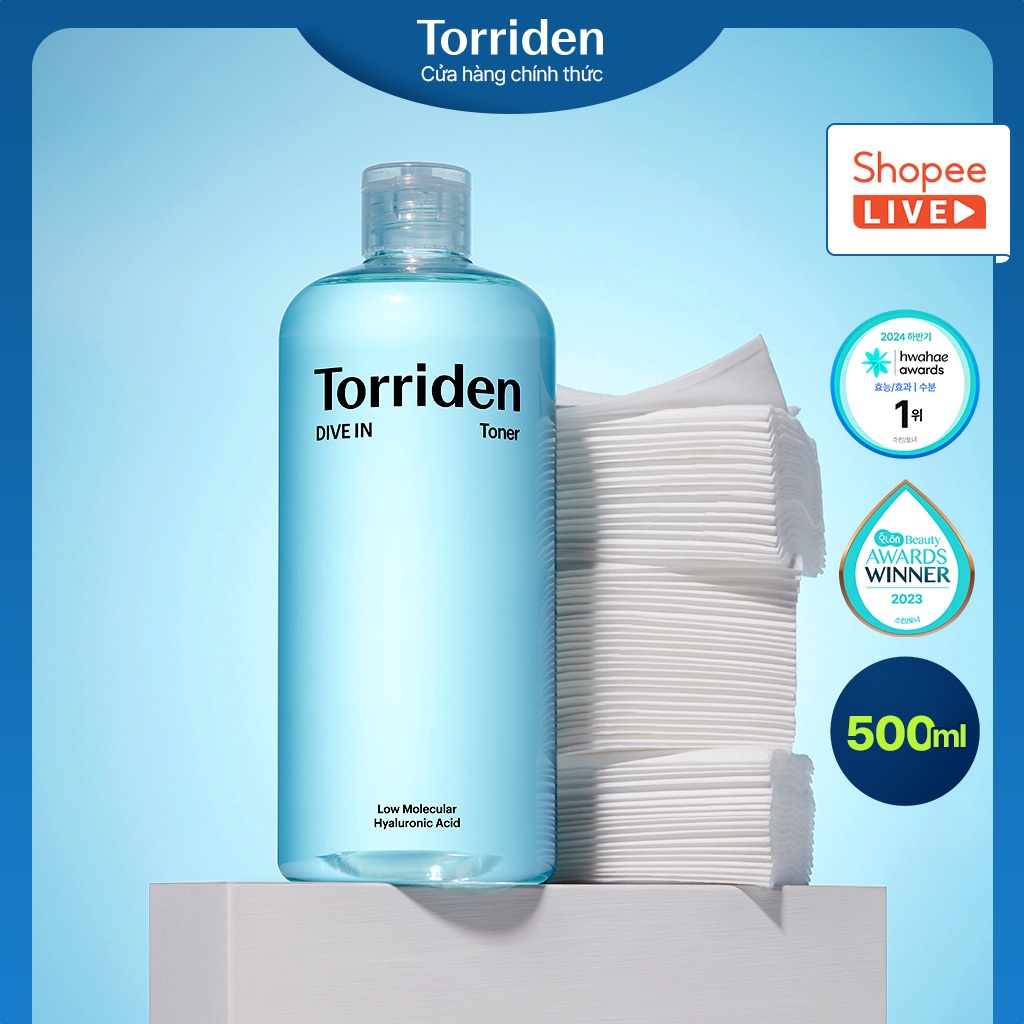 [Torriden Live] Toner Hyaluronic Acid phân tử thấp DIVE-IN 500ml ...