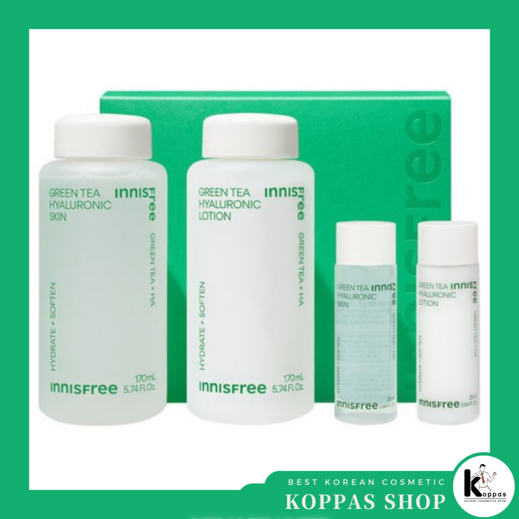 [Innisfree] Bộ chăm sóc da Greentea Hyaluronic (Toner 170ml + Lotion ...
