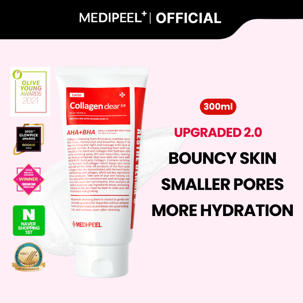 Sữa Rửa Mặt MEDIPEEL Red Lacto Collagen thu nhỏ lỗ chân lông 2.0 300ml | Shopee Việt Nam