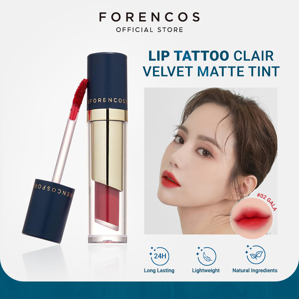 Lip Tattoo Glass Tint 3.5g FORENCOS Son môi mờ gốc nước lâu trôi | Shopee Việt Nam