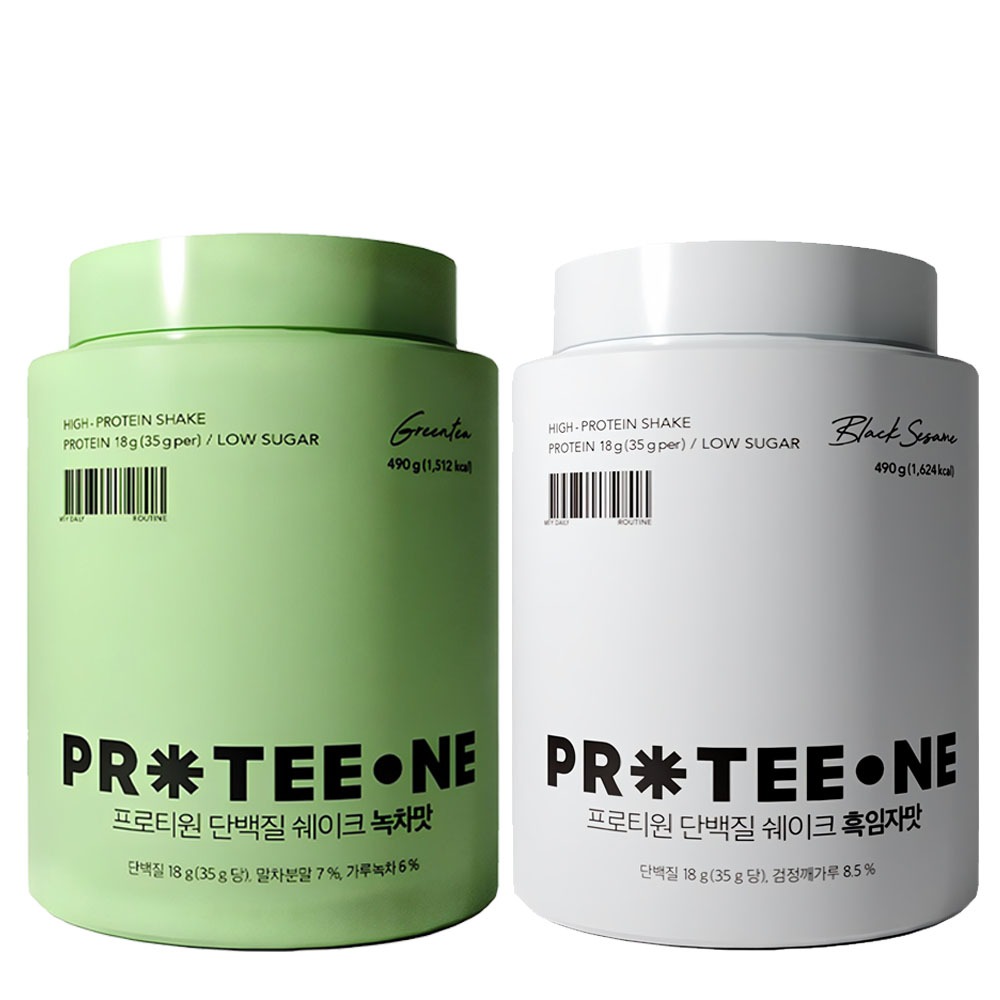 Protee one PROTEEONE Chế độ ăn uống lành mạnh Hàn Quốc Protein Shake 490g trà xanh hương mè đen ...