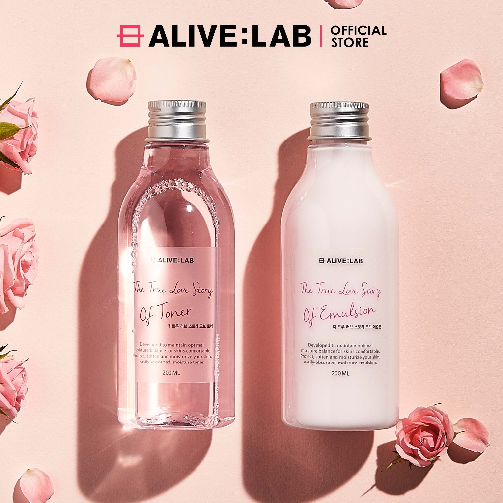 Combo dưỡng da ALIVELAB The True Love Story of Toner 200ml + The True Love Story Of Emulsion ...
