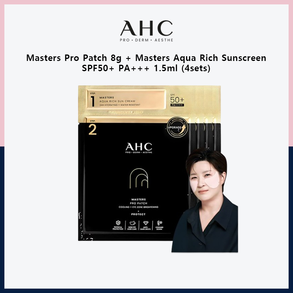 Ahc Masters Pro Patch 8g + Kem chống nắng Masters Aqua Rich SPF50 + PA + + + 1.5ml (4 bộ), 1 hộp ...
