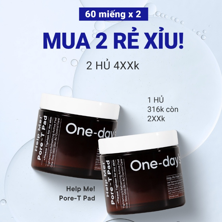 [Toner pad x2] Bông Đắp Toner Se Khít Lỗ Chân Lông Dưỡng Ẩm Da ONE DAY ...