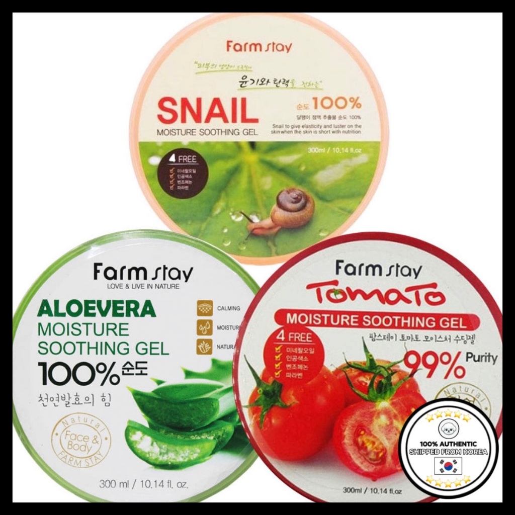 218 _ Farm Stay Moisture Soothing Gel 3 Loại Ốc Cà Chua Lô Hội (Sản ...