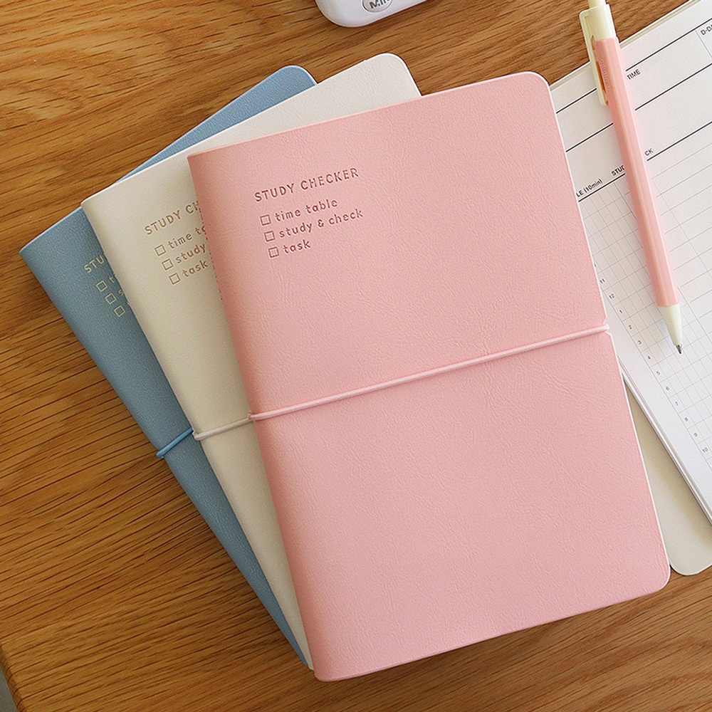 KOREA IND STUDY CHECKER BAND Undated 6month Diary Monthly Daily Study ...