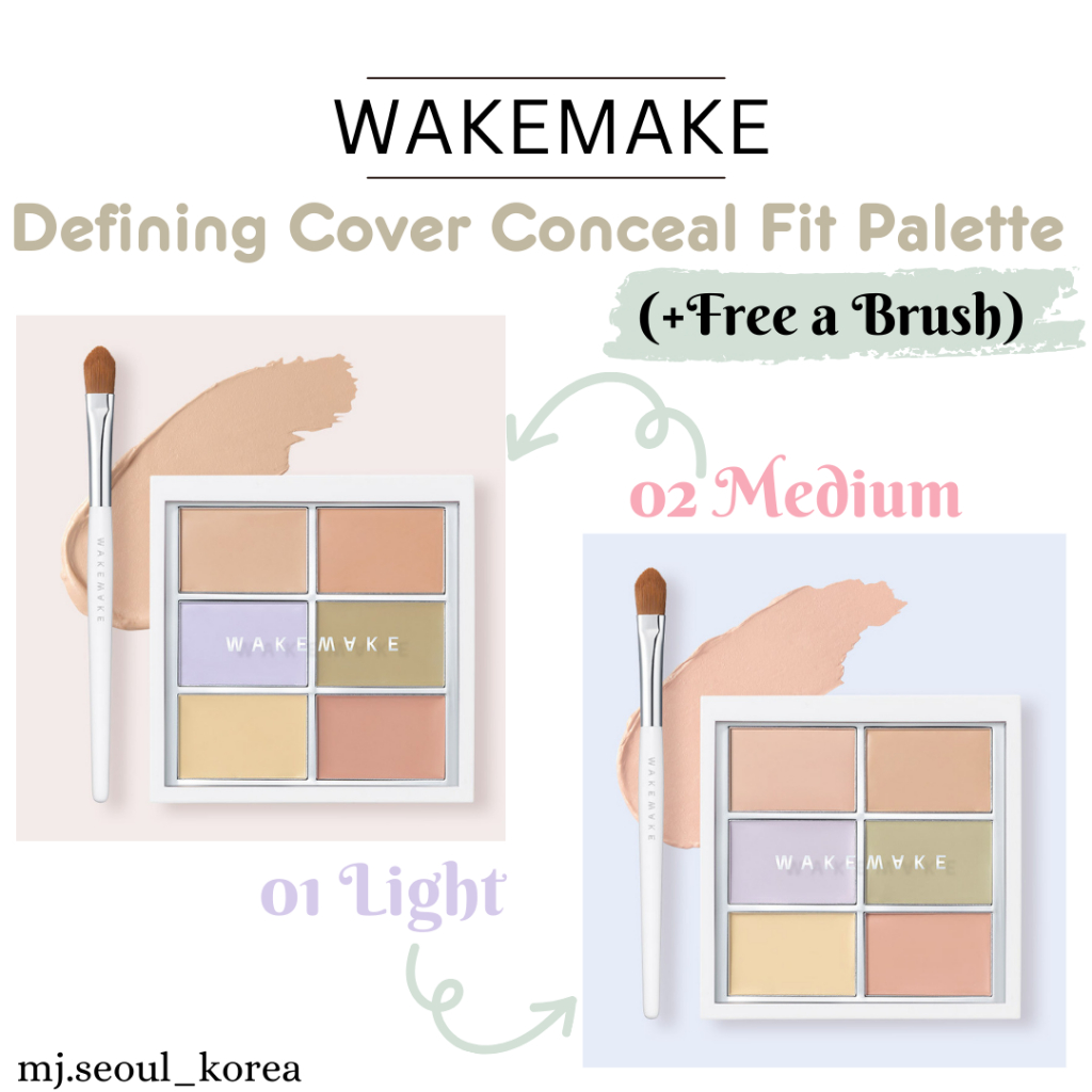 Bảng Phấn Che Khuyết Điểm wakemake (+ Cọ) WAKEMAKE Defining Cover Conceal Palette | Shopee Việt Nam