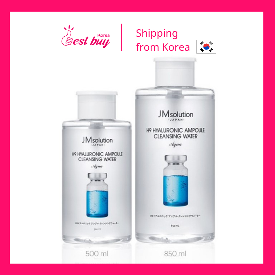 Nước tẩy trang cấp ẩm JM solution H9 Hyaluronic Ampoule Cleansing Water Aqua 500ml, 850ml ...