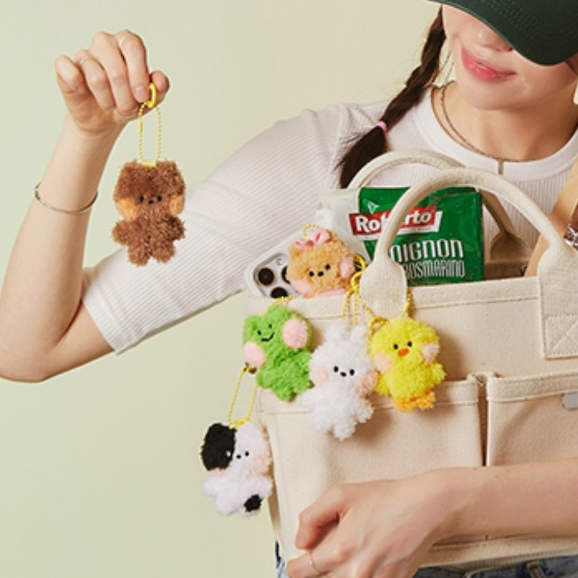 [Line Friends]Móc Khóa Búp Bê Nhồi Bông mini Nhân Vật Hàn Quốc_Brown ...