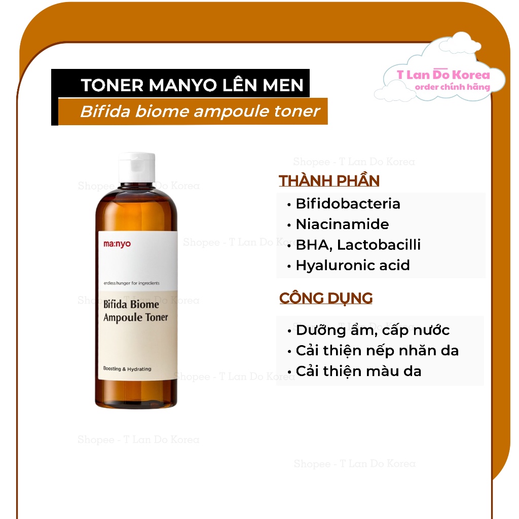 𝗧 𝗟𝗮𝗻 𝗗𝗼 𝗞𝗼𝗿𝗲𝗮 𝗢𝗿𝗱𝗲𝗿 - Toner Manyo Bifida Biome lên men cấp ẩm cho da ...