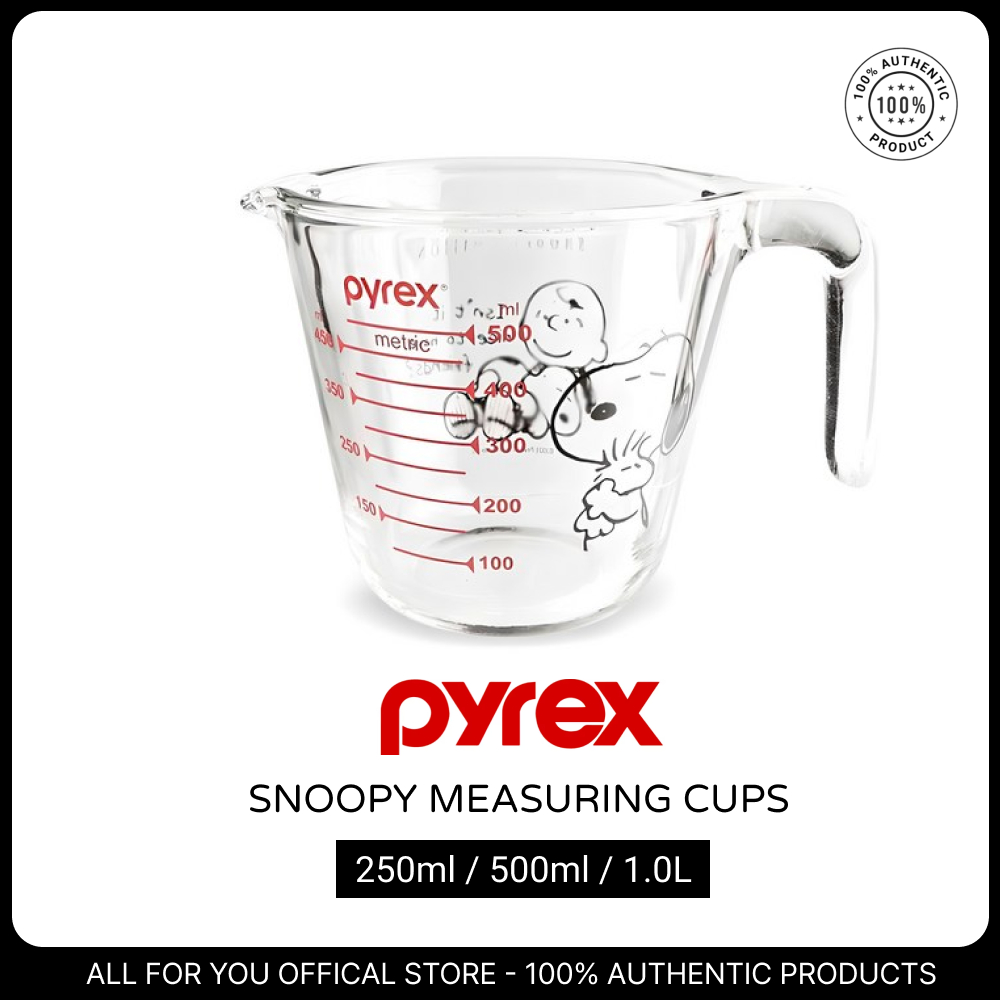 [Pyrex x Peanuts] Cốc đo thủy tinh chịu nhiệt Snoopy, 250ml / 500ml / 1 ...