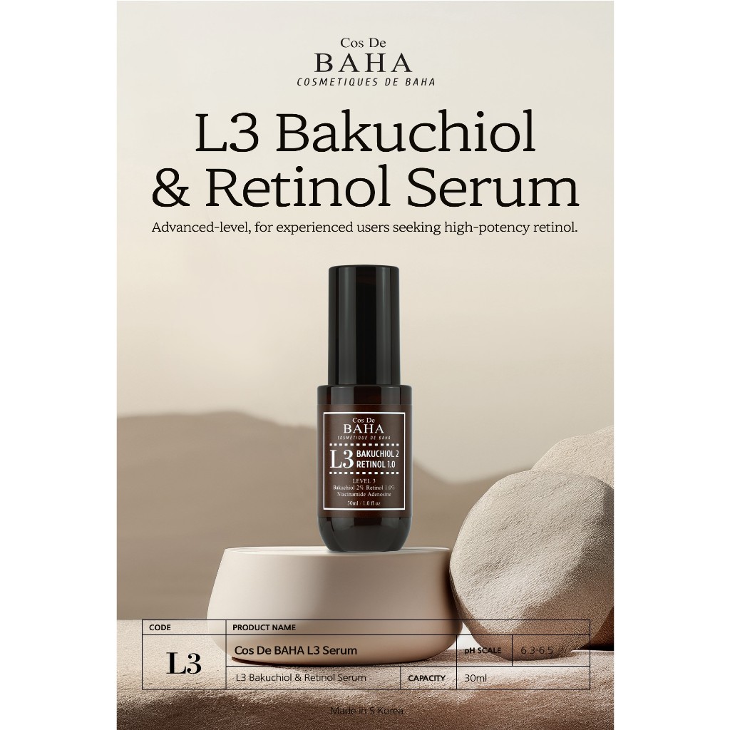 Cos De BAHA - L3 (Serum Bakuchiol 2% với Retinol cho mặt, chống lão hóa ...