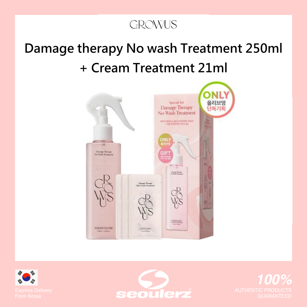[GROWUS] Damage Therapy No Wash Treatment 250ml + Cream Treatment 21ml | Shopee Việt Nam