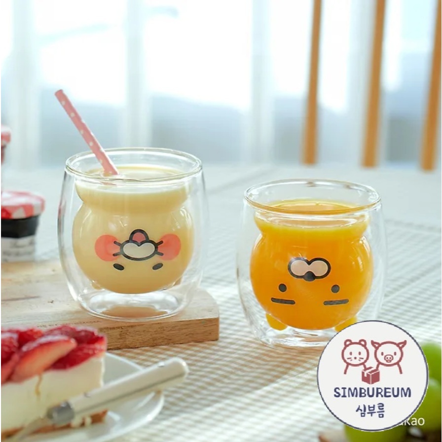 [Kakao Friends] Korea Ryan Choonsik Heat Resistant Double Glass Cup ...